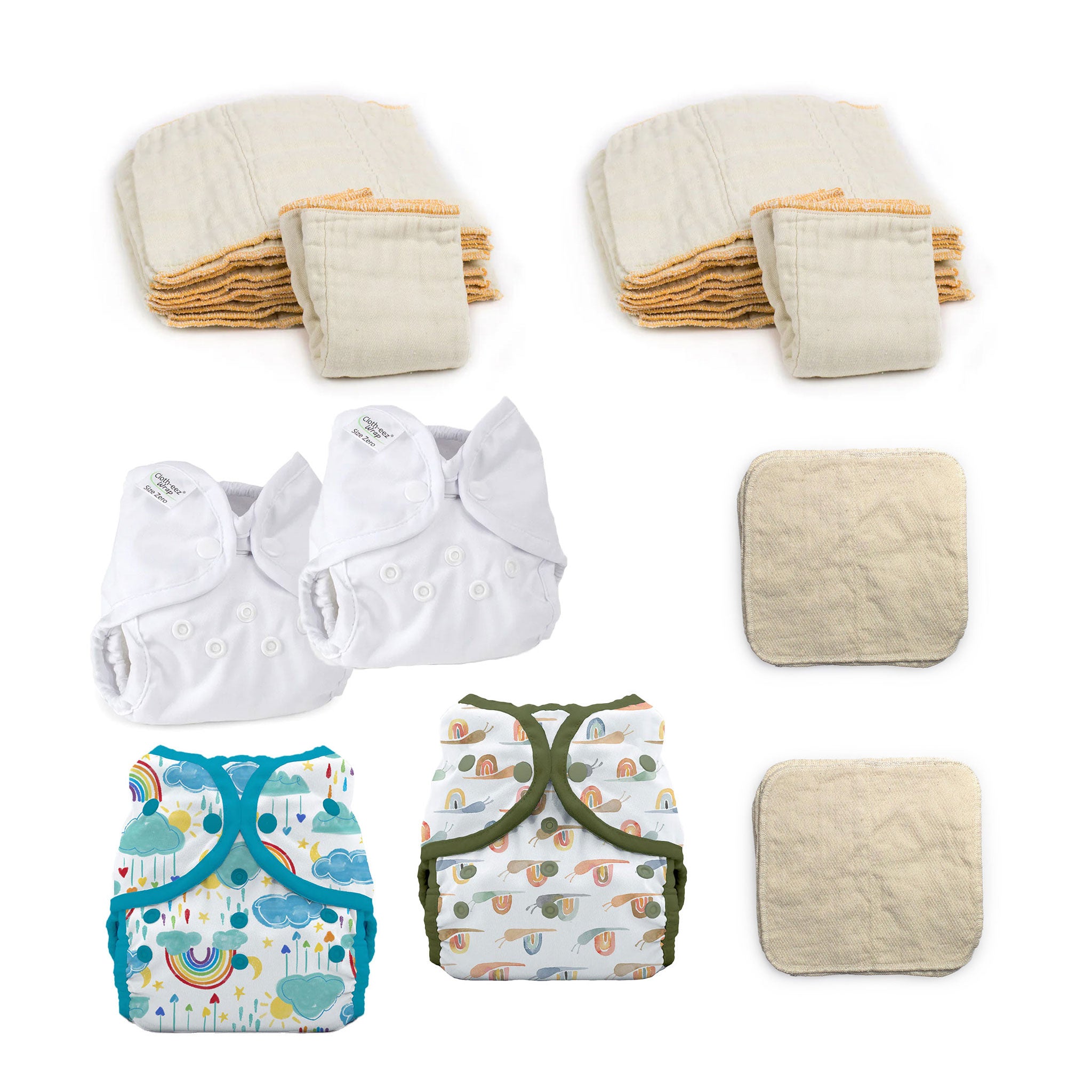Hello Baby - Cloth Diapering Kit for newborns with natural cotton ...